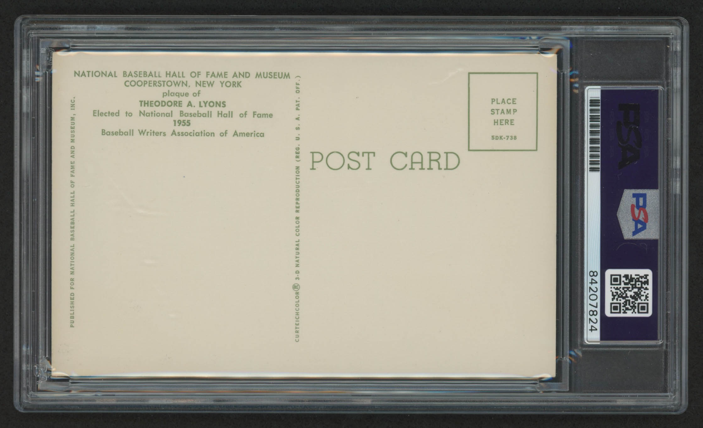 Ted Lyons Signed Chicago White Sox Hall of Fame Plaque Postcard (PSA ...