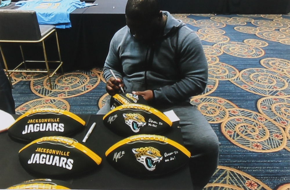 Maurice Jones-Drew Signed Jaguars Logo Football Inscribed "Duval Till ...