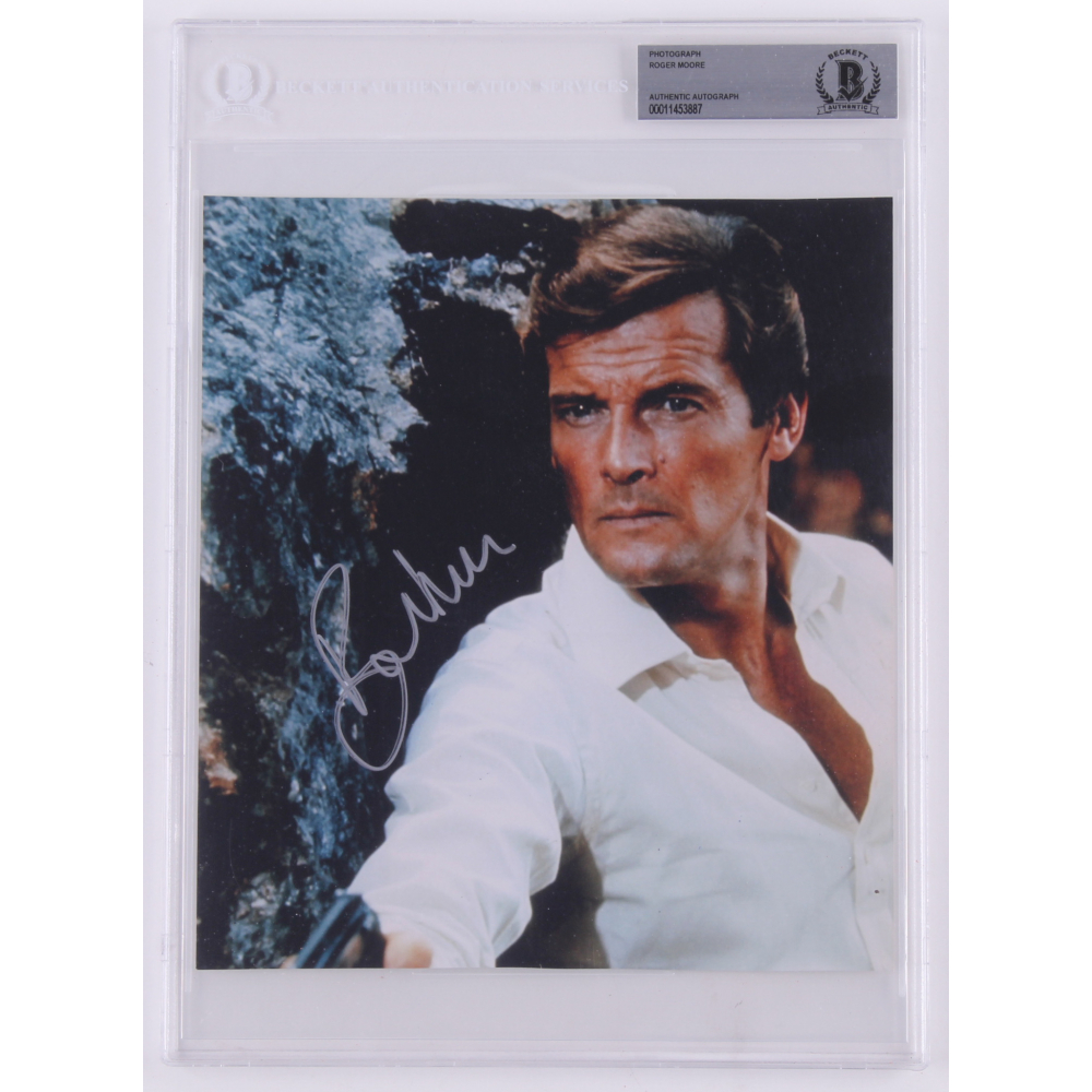 Roger Moore Signed 8x10 Photo (BAS Encapsulated) | Pristine Auction