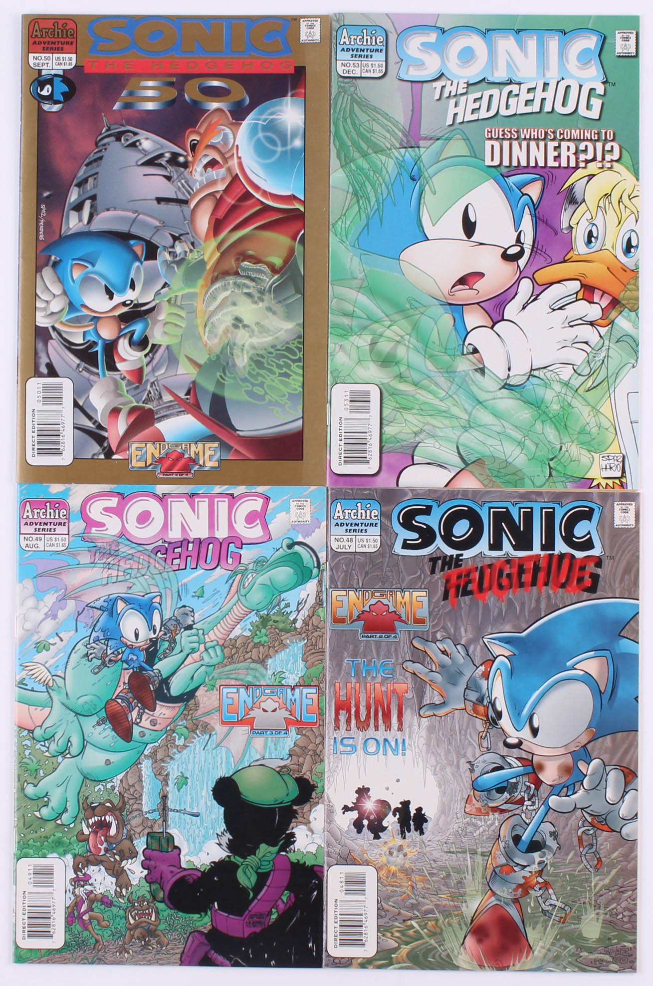 Lot of (4) 1997 "Sonic The Hedgehog" Archie Comic Books | Pristine Auction