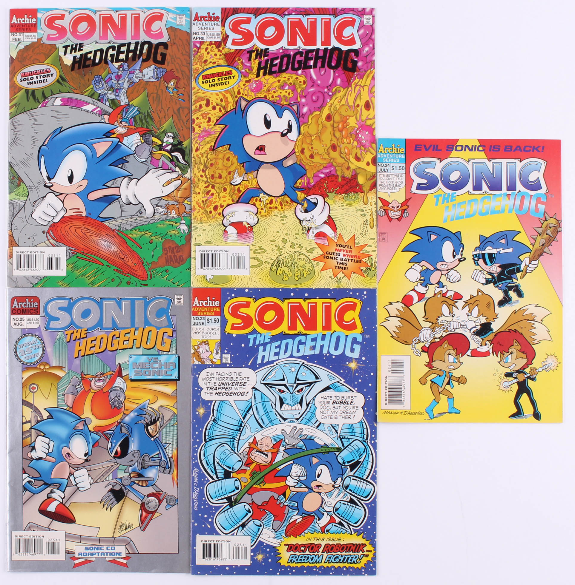 Lot of (5) 1995-1996 "Sonic The Hedgehog" Archie Comic Books | Pristine ...