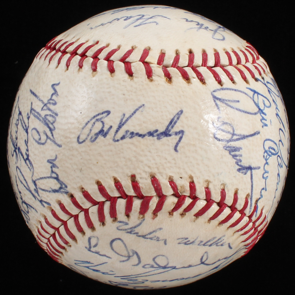 1965 Chicago Cubs Logo Baseball Team-Signed by (29) with Ron Santo ...