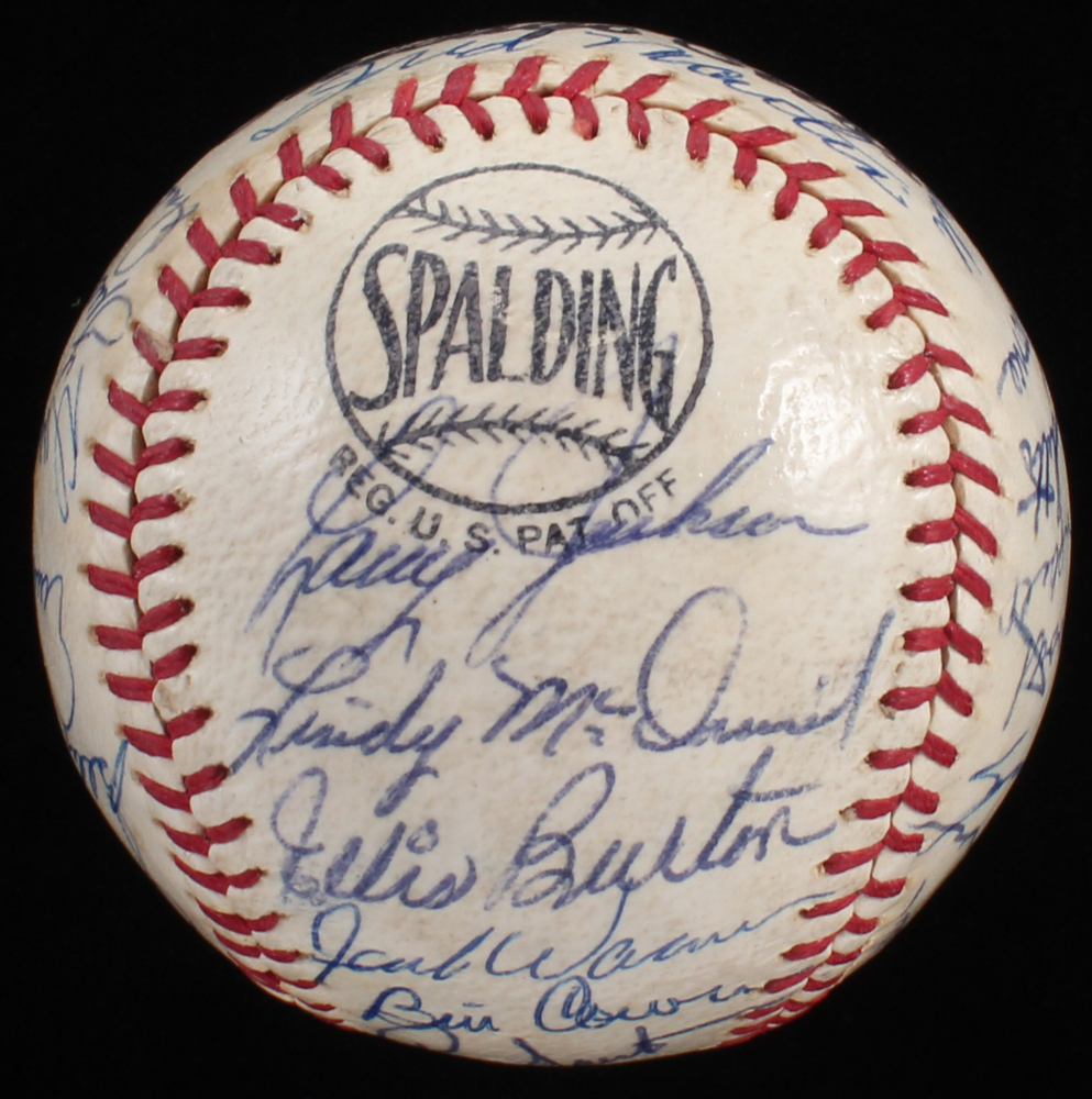 1965 Chicago Cubs Logo Baseball Team-Signed by (29) with Ron Santo ...