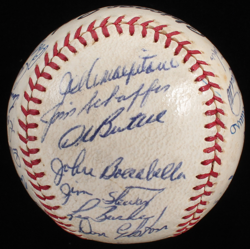1965 Chicago Cubs Logo Baseball Team-Signed by (29) with Ron Santo ...