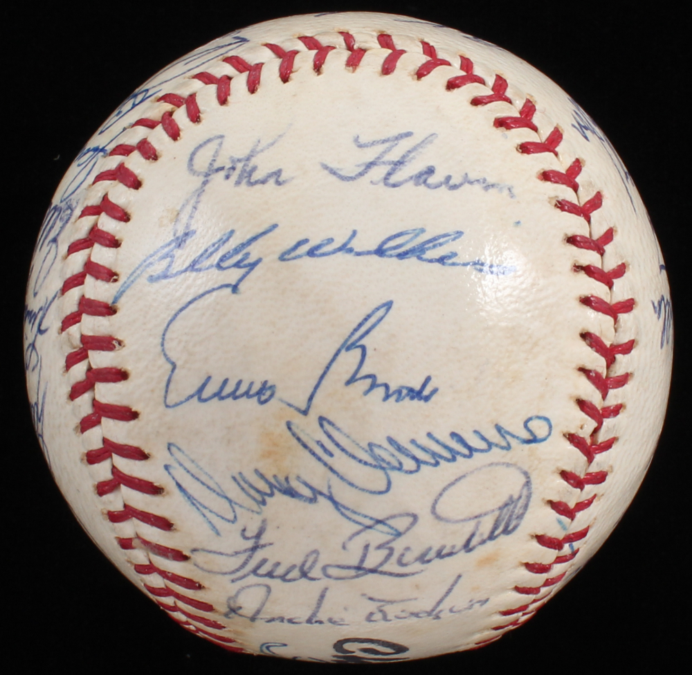 1965 Chicago Cubs Logo Baseball Team-Signed by (29) with Ron Santo ...