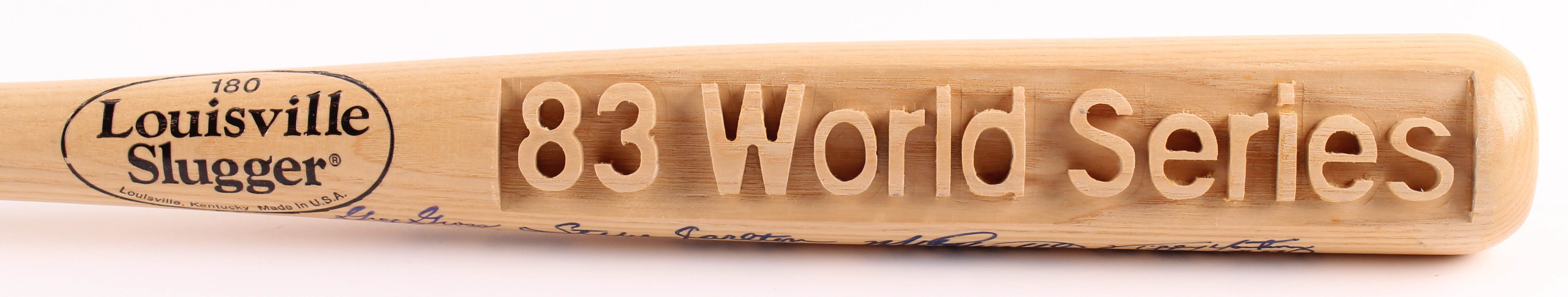 1983 World Series Custom Engraved Baseball Bat Signed by (7) with Mike ...