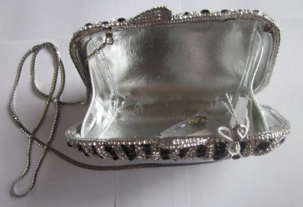 Swarovski Crystal Element Silver Lined Handbag | Pristine Auction