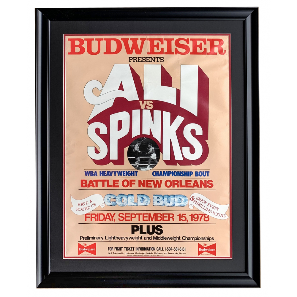 Muhammad Ali vs. Leon Spinks 23x30 Custom Framed 1978 Budweiser Fight ...