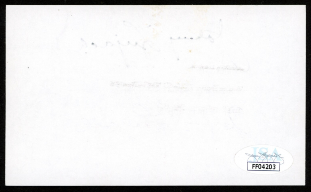 Johnny Lujack Signed 3x5 Index Card (JSA COA) | Pristine Auction