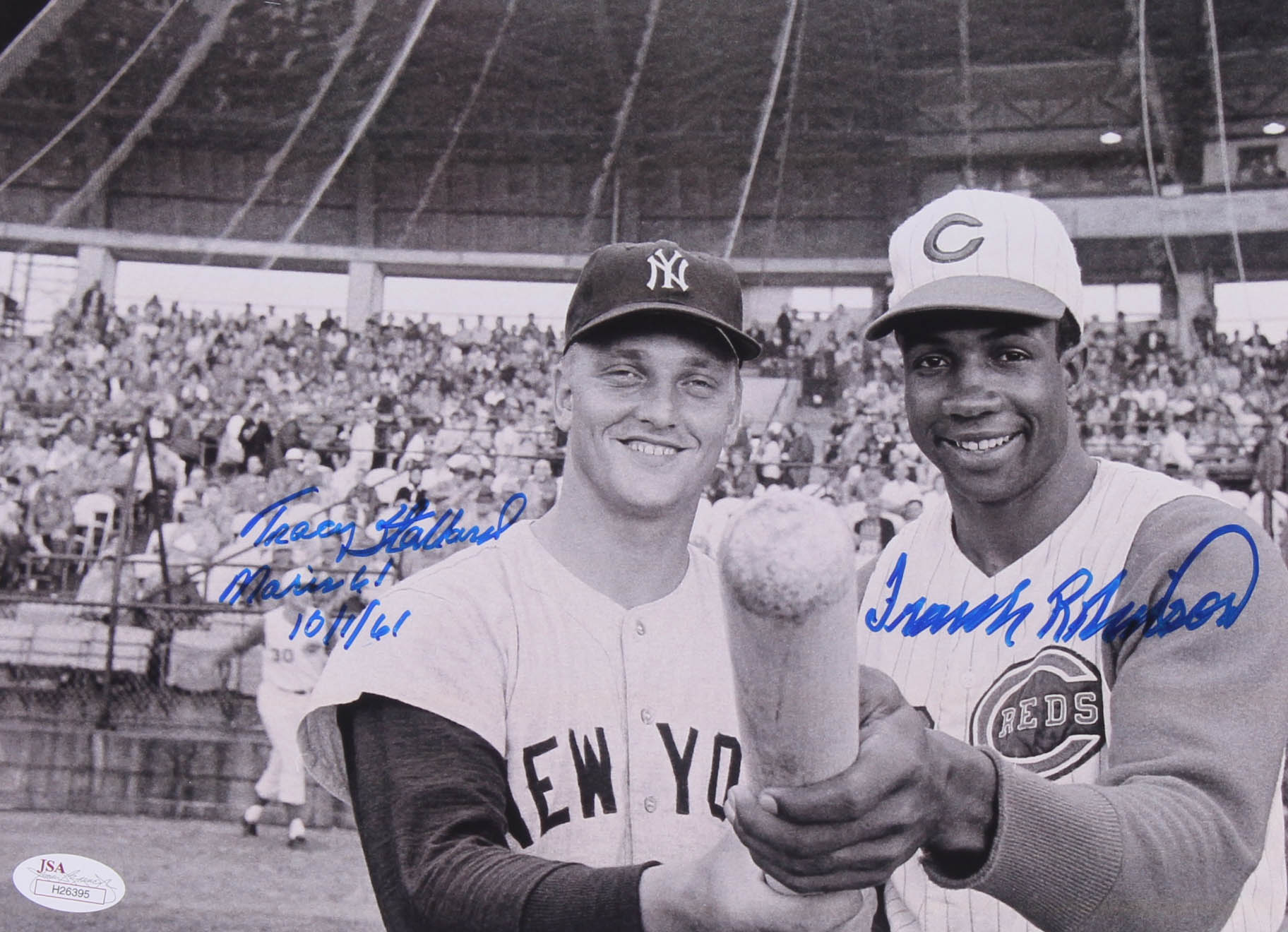 Frank Robinson & Tracy Stallard Signed 9x12 Photo Inscribed "Maris 61st ...
