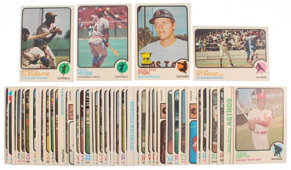Lot of (51) 1973 Topps Baseball Cards with #50 Roberto Clemente, #130 ...