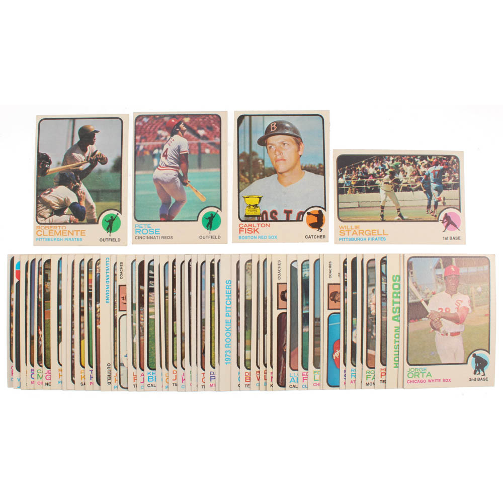 Lot of (51) 1973 Topps Baseball Cards with #50 Roberto Clemente, #130 ...