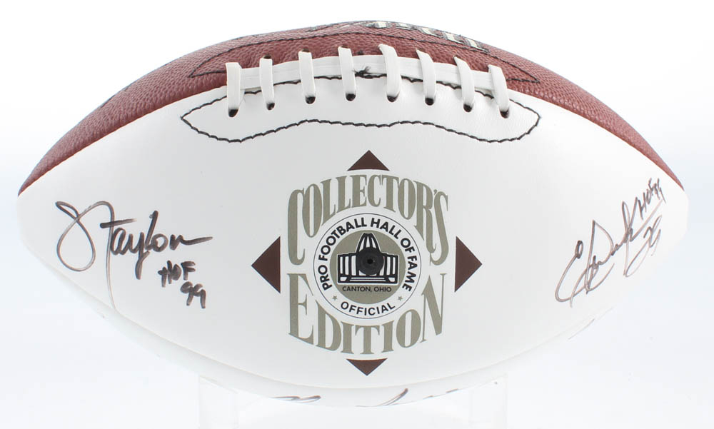 NFL Hall Of Fame Logo Football Signed by (5) Eric Dickerson, Tom Mack ...