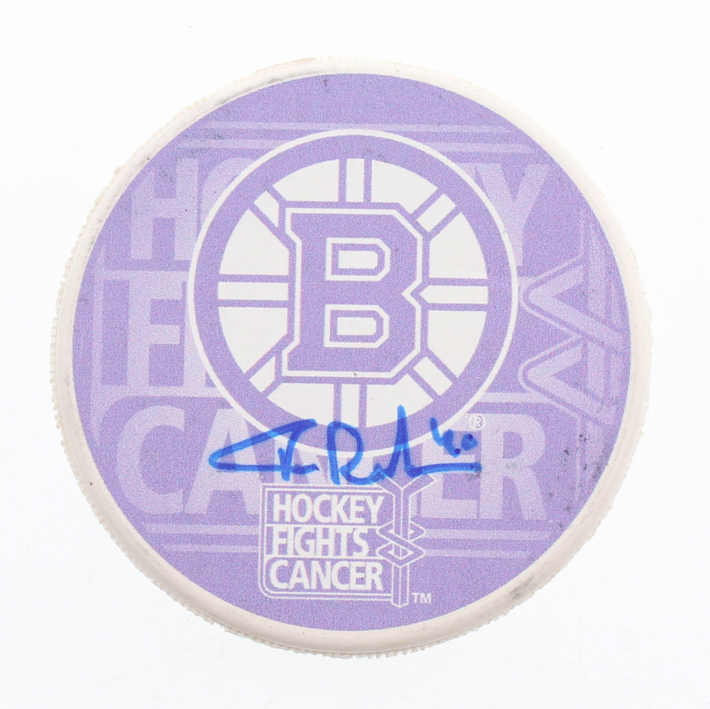 Tuukka Rask Signed Bruins "Hockey Fights Cancer" Logo Hockey Puck (Rask ...
