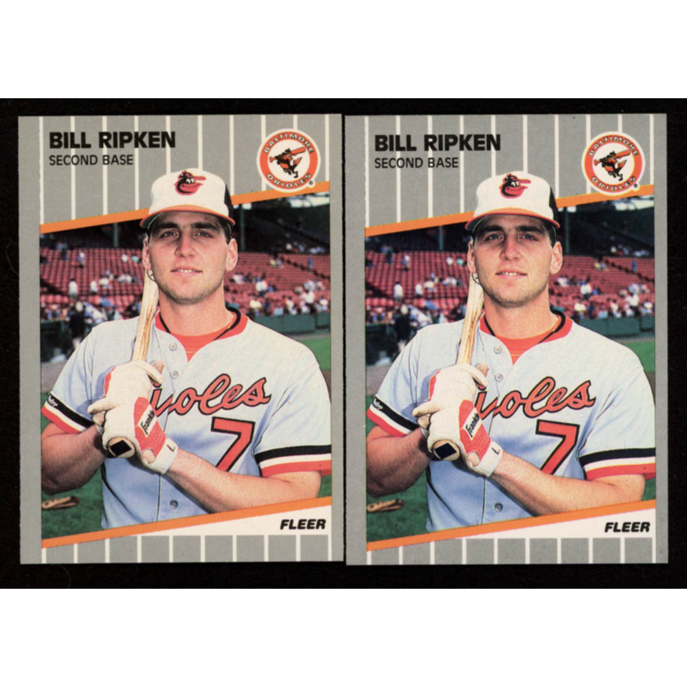 Lot of (2) Bill Ripken 1989 Fleer Baseball Cards with #616E Black Box ...