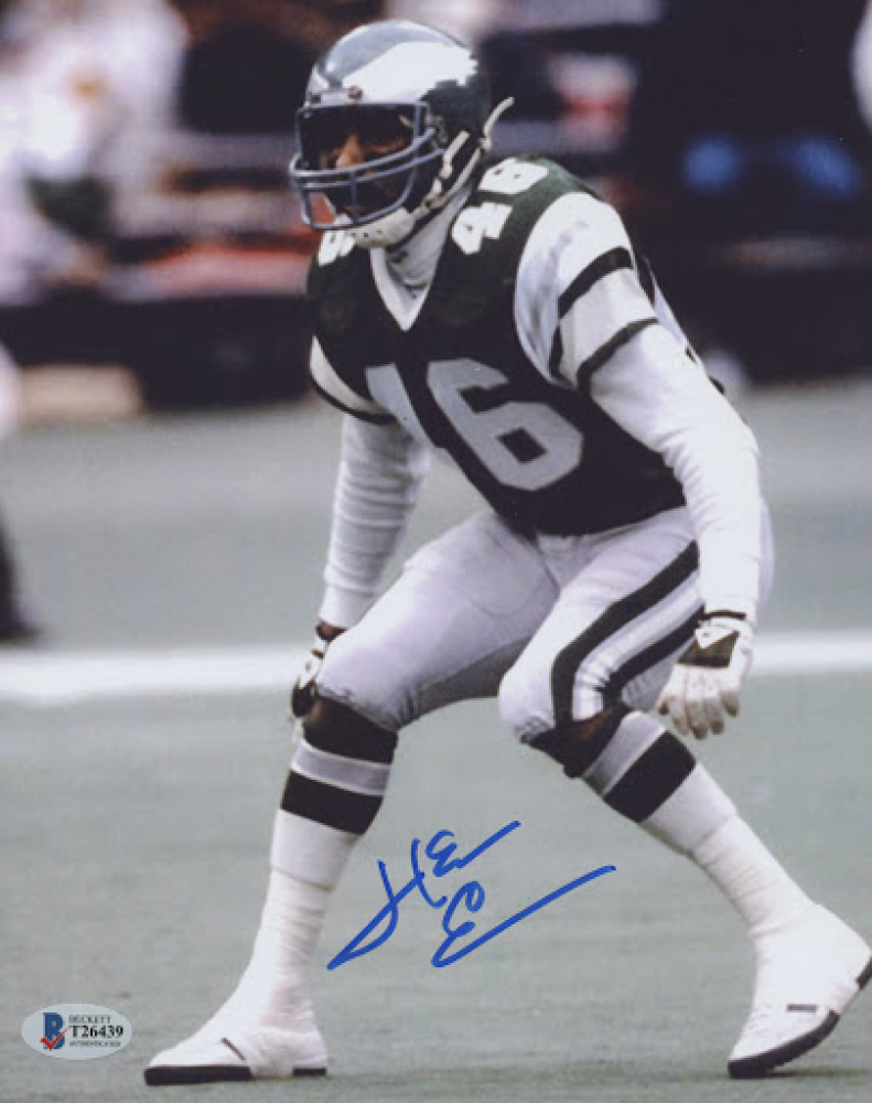 Herman Edwards Signed Eagles 8x10 Photo (Beckett COA) | Pristine Auction