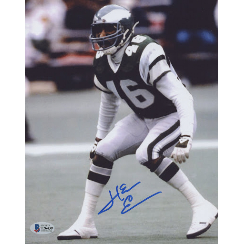 Herman Edwards Signed Eagles 8x10 Photo (Beckett COA) | Pristine Auction