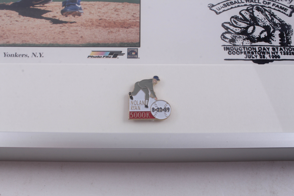 Nolan Ryan Signed Rangers 11.5x14.5 Custom Framed HOF Induction Day ...