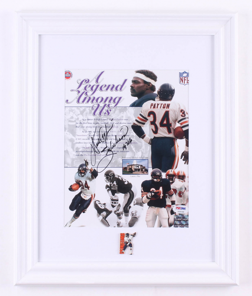 Walter Payton Signed Bears "A Legend Among Us" 13.5x16.5 Custom Framed ...