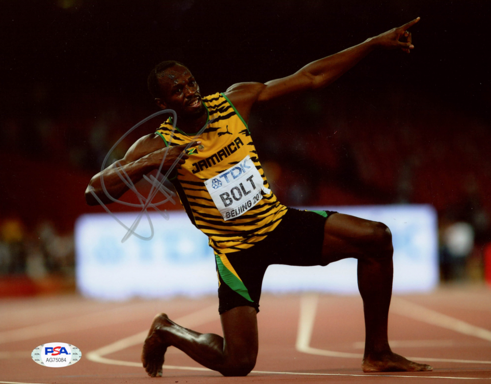 Usain Bolt Signed Team Jamaica 8x10 Photo (PSA Hologram) | Pristine Auction
