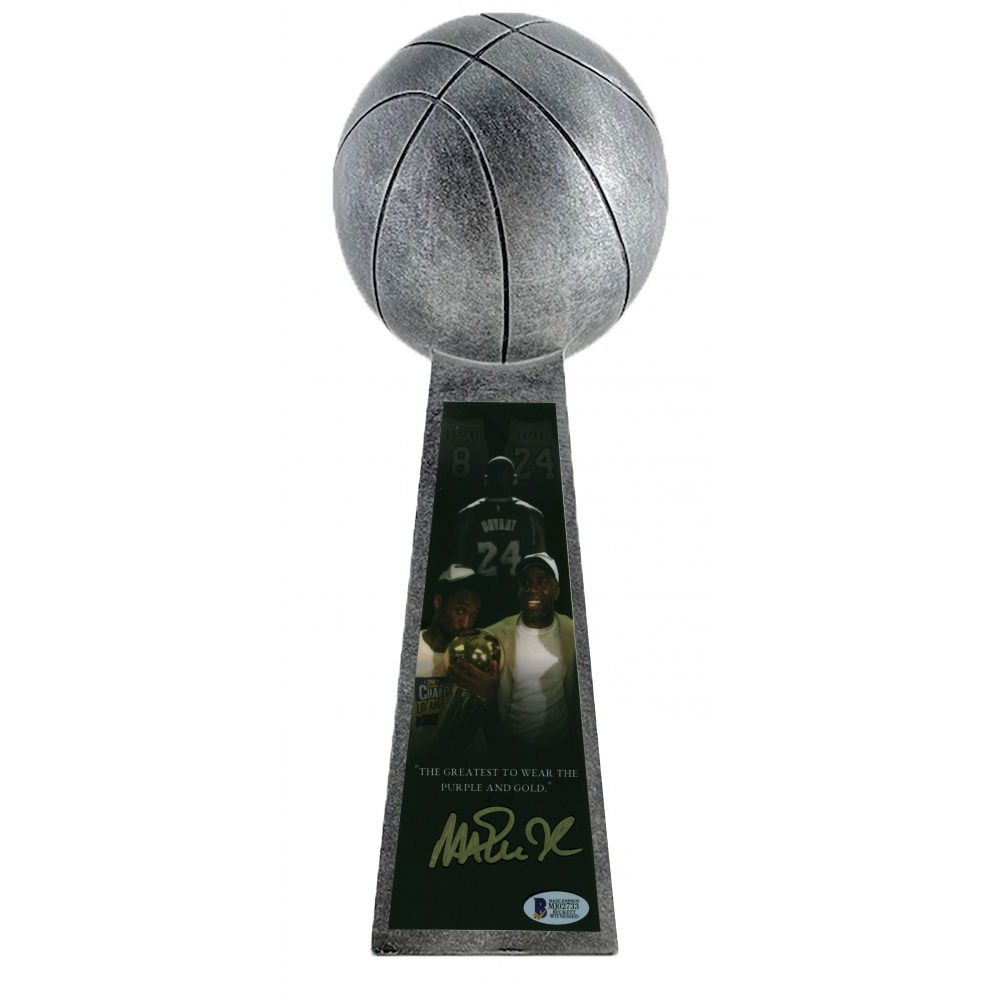 Magic Johnson Signed Lakers 14” Championship Basketball Trophy (Beckett ...
