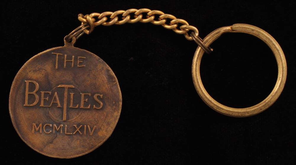 Vintage 1964 The Beatles Bronze Keychain | Pristine Auction