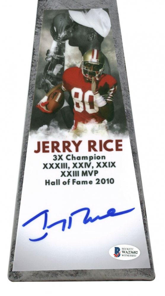 Jerry Rice Signed 15” Football Championship Trophy (Beckett COA ...