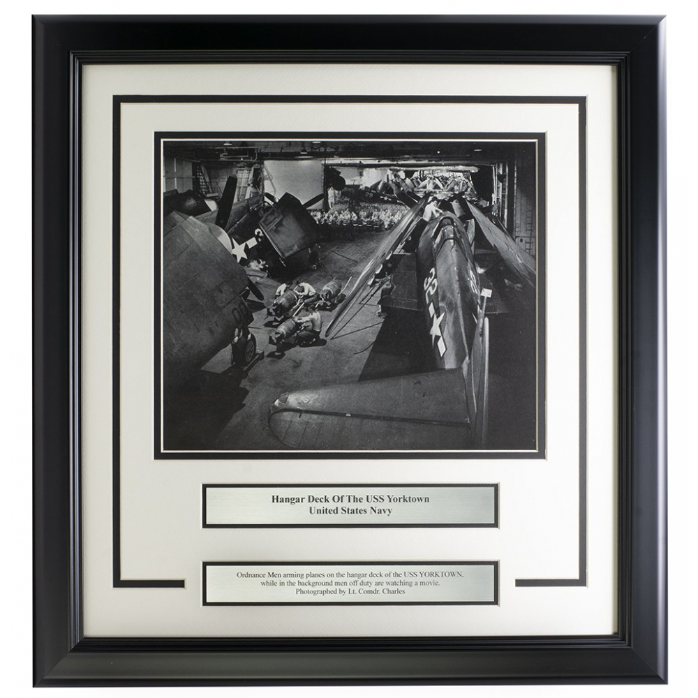 "USS Yorktown Hangar Deck" 17x18 Custom Framed World War II Photo ...