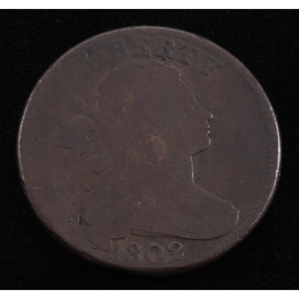 1802 Draped Bust Large One-Cent Coin | Pristine Auction
