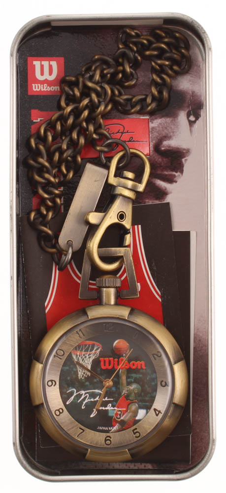 "Michael Jordan" Wilson Vintage Pocket Watch With Case | Pristine Auction