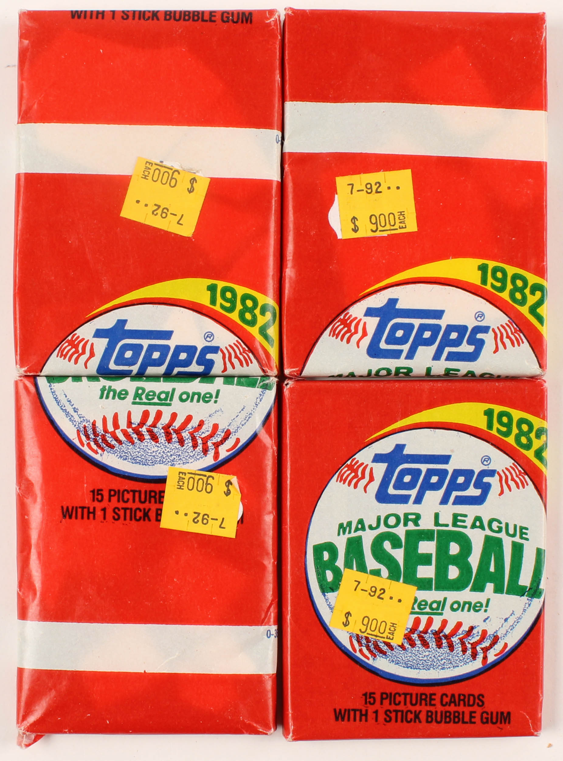 Lot of (4) 1982 Topps Baseball Wax Packs Mis-Wraps (SOP LOA) | Pristine ...