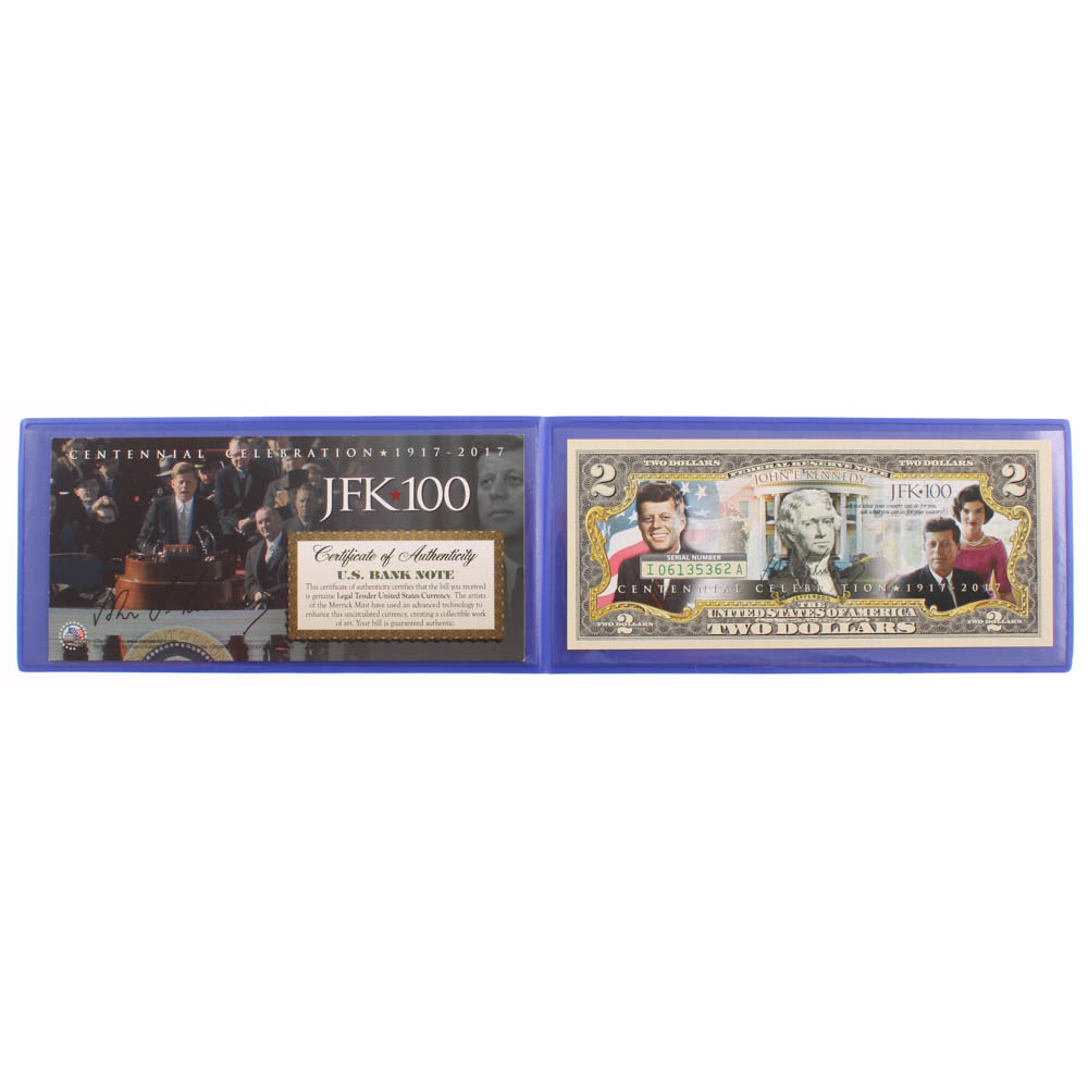 John F. Kennedy Colorized $2 Commemorative Bank Note | Pristine Auction