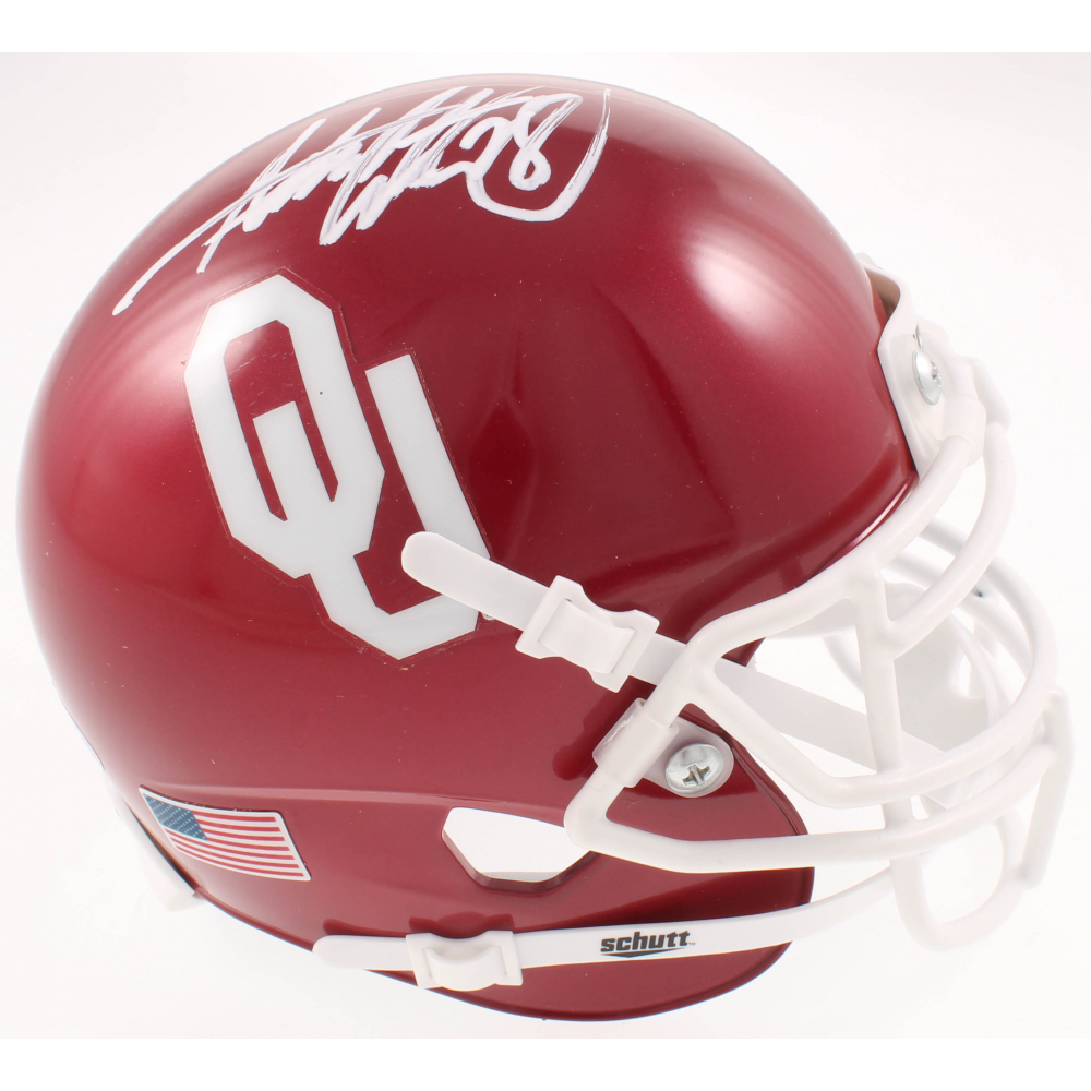 Adrian Peterson Signed Oklahoma Sooners Mini Helmet (Beckett ...