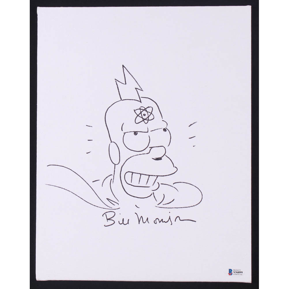 Bill Morrison Signed "The Simpsons" 11x14 Hand-Drawn Canvas Sketch ...
