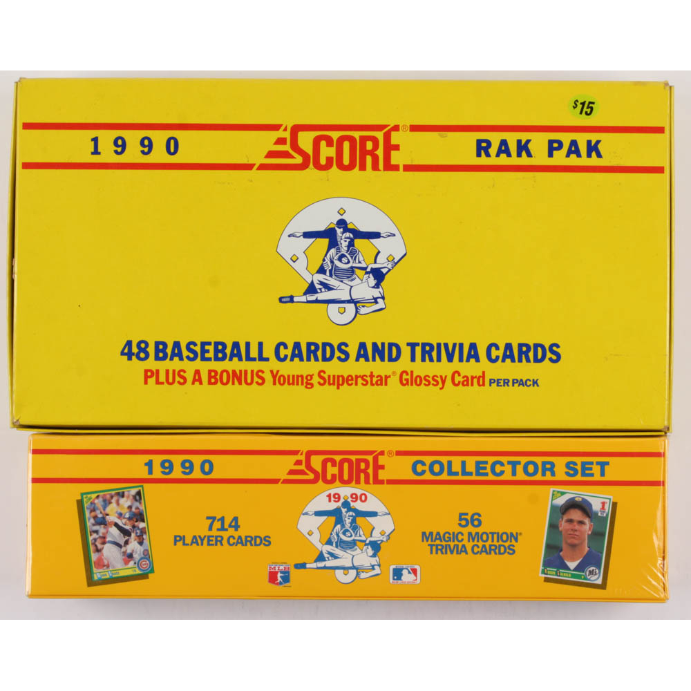 Lot of (2) Boxes of Score Baseball Cards with 1990 Score Baseball Rack ...
