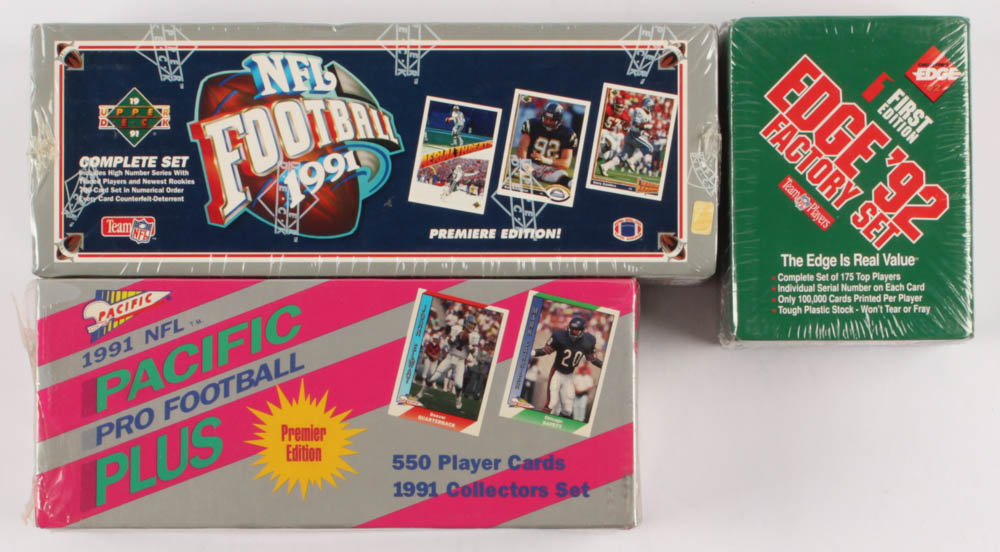 Lot of (3) Unopened Boxes of Football Cards with 1991 Pacific Pro Plus ...