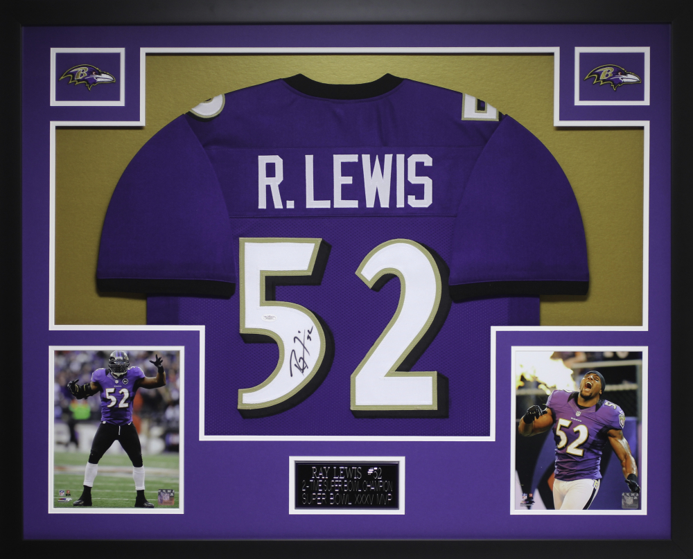 Ray Lewis Signed 35x43 Custom Framed Jersey (JSA COA) | Pristine Auction
