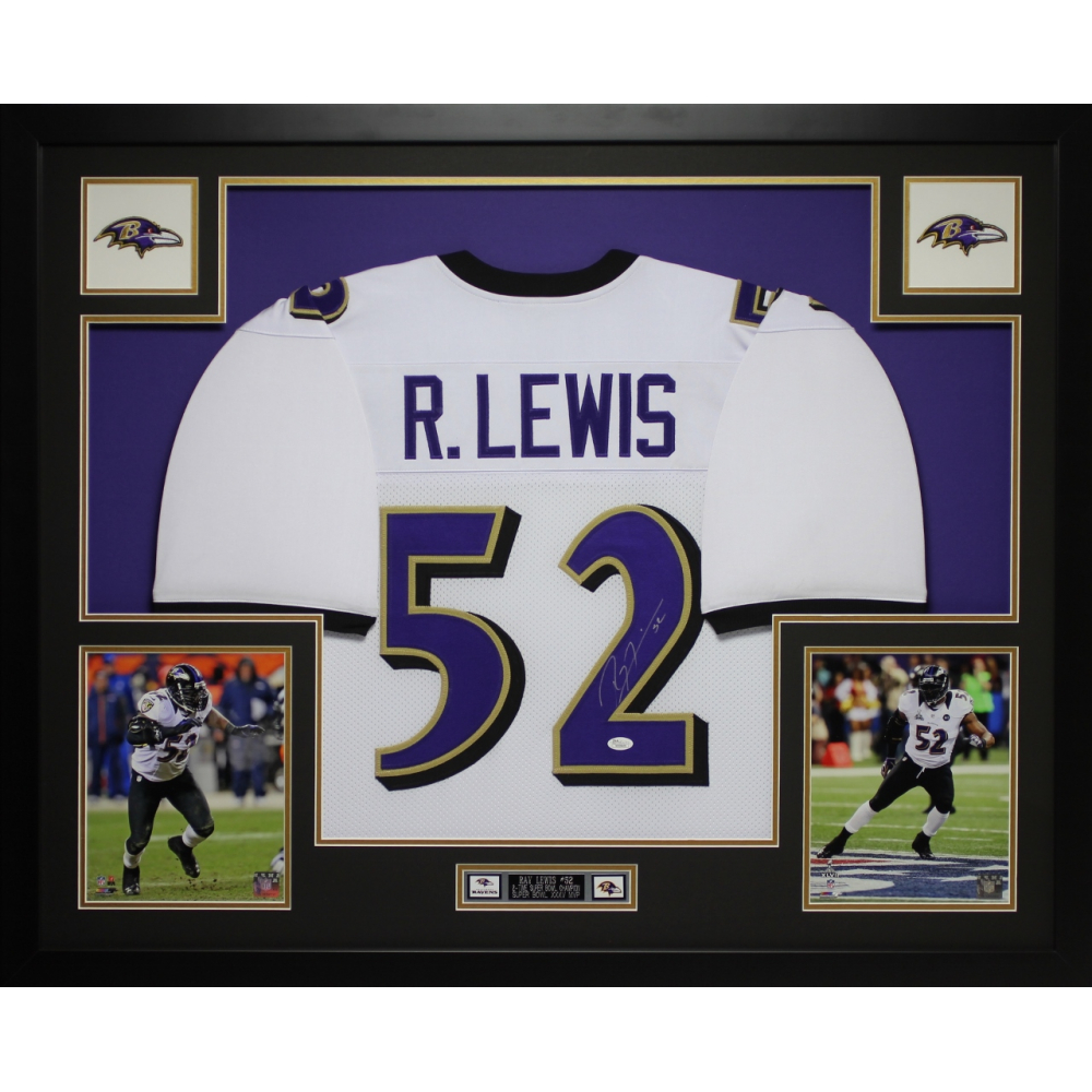 Ray Lewis Signed 35x43 Custom Framed Jersey (JSA COA) | Pristine Auction