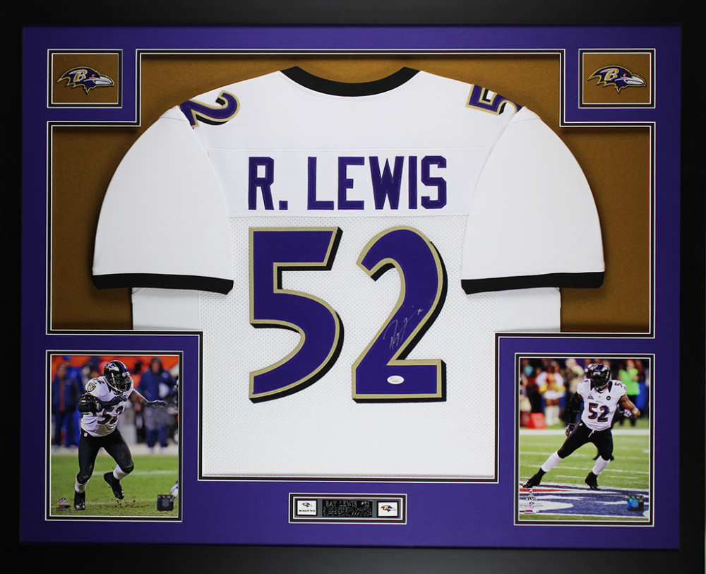Ray Lewis Signed 35x43 Custom Framed Jersey (JSA COA) | Pristine Auction