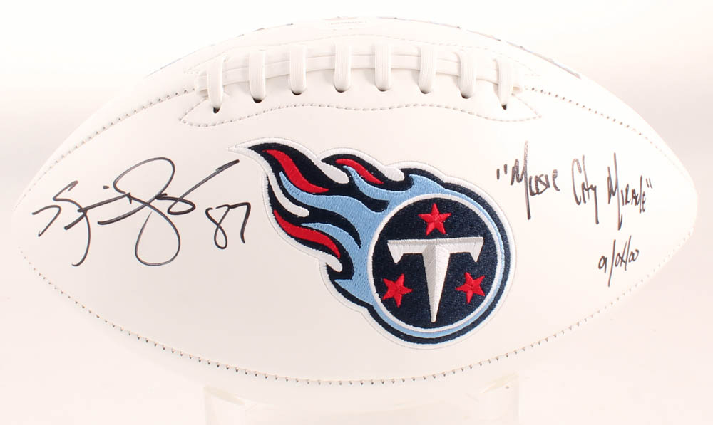 Kevin Dyson Signed Titans Logo Football Inscribed "Music City Miracle 9 ...