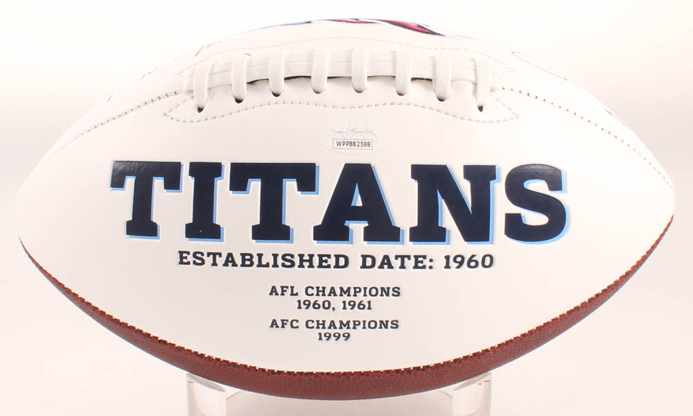 Kevin Dyson Signed Titans Logo Football Inscribed "Music City Miracle 9 ...