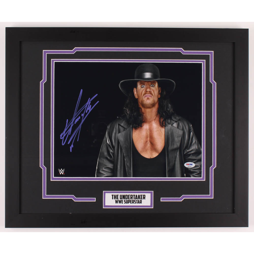 The Undertaker Signed WWE 18x22 Custom Framed Photo Display (PSA COA ...