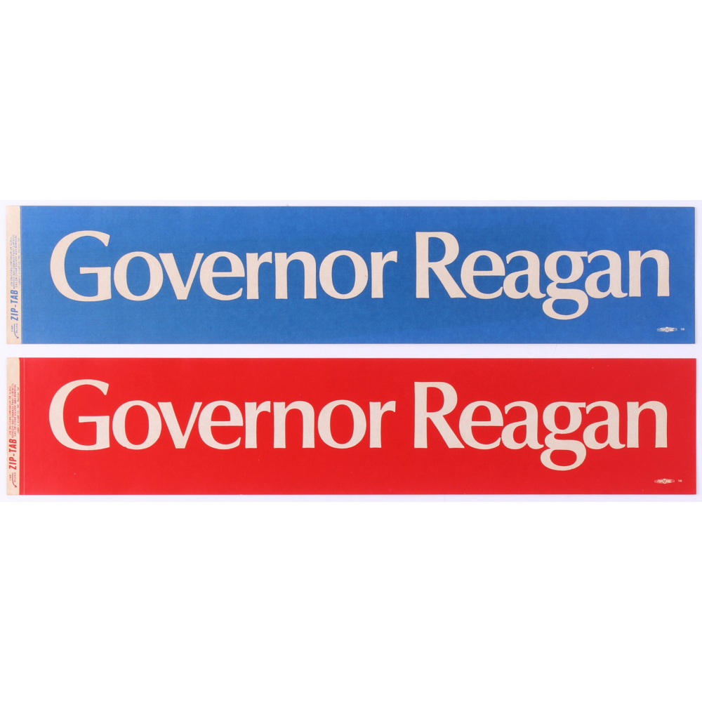 Set of (2) 1970 Vintage Governor Ronald Reagan Bumper Stickers ...