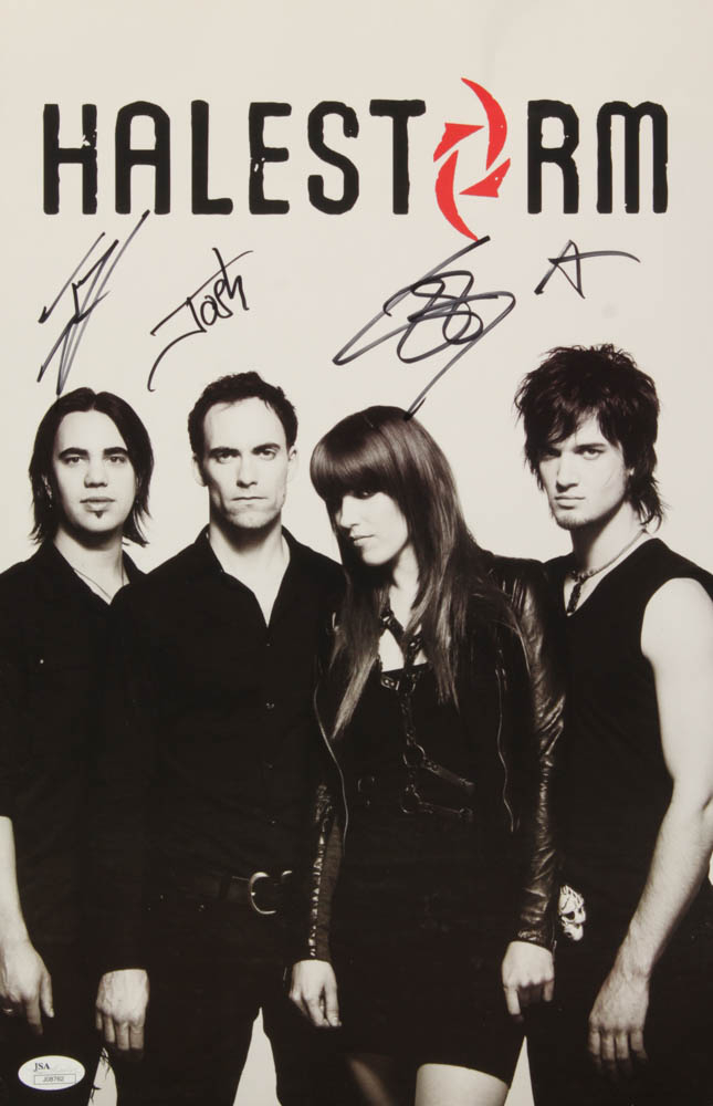 "Halestorm" Signed 11x17 Photo Band-Signed by (4) with Lzzy Hale, Arejay Hale, Joe Hottinger ...