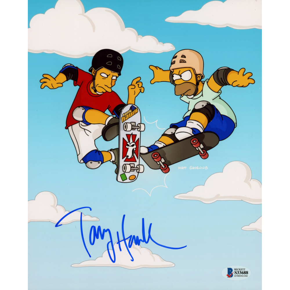 Tony Hawk Signed "The Simpsons" 8x10 Photo (Beckett COA) | Pristine Auction