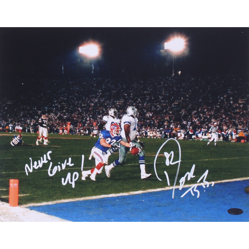 Don Beebe Signed Bills 11x14 Photo Inscribed "Never Give Up! (Playball ...