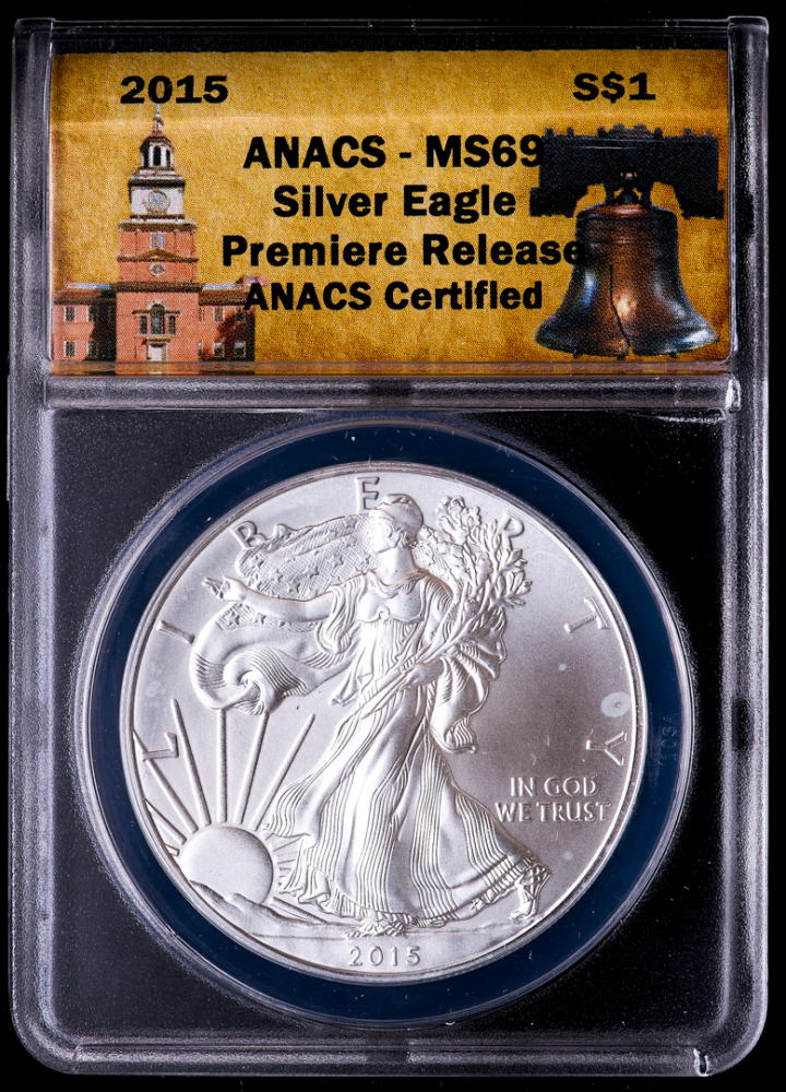 2015 American Silver Eagle $1 One Dollar Coin - Premiere Release (ANACS ...