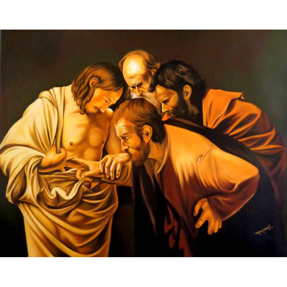 Hector Monroy Signed "The Incredulity of Saint Thomas" 33.5x41.5 ...