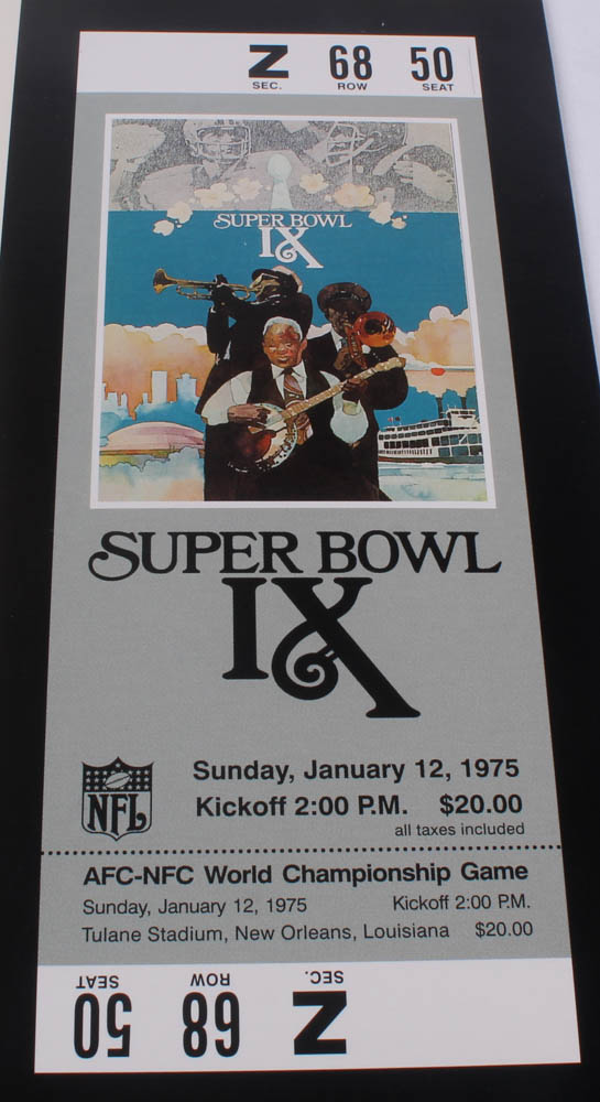 Super Bowl IX Commemorative Score Card with 22kt Gold Ticket | Pristine ...