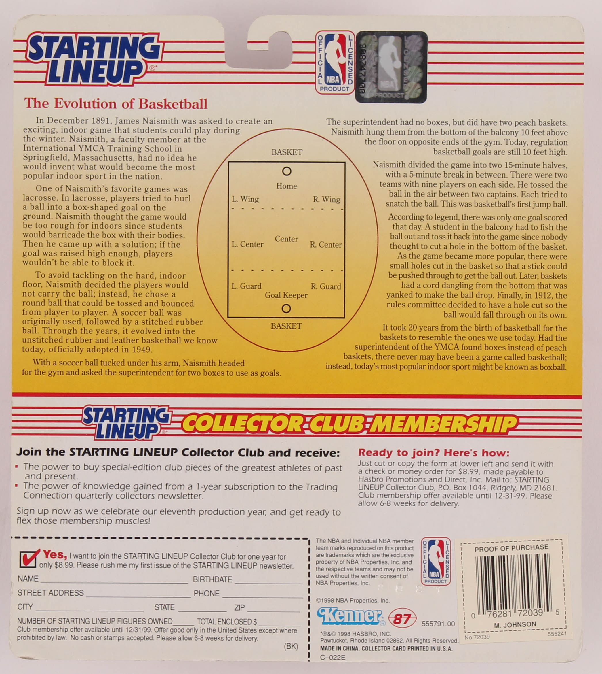 Magic Johnson 1998 Starting Lineup Figure With Collectible Card ...